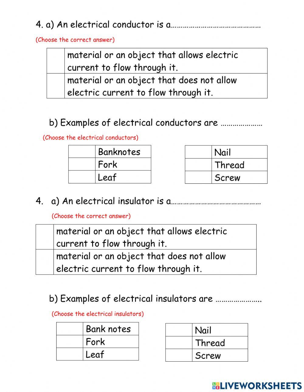 Electricity 1343103 | punytha | Live Worksheets