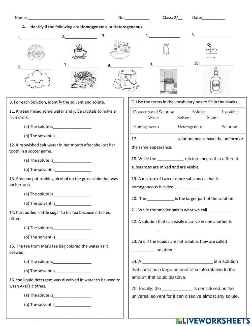 Mixtures And Solutions Online Worksheet Live Worksheets mixtures-and-solutions-online-worksheet-live-worksheets
