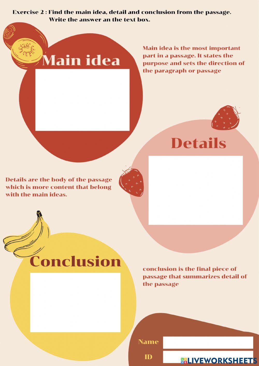 1343209 | Reading strategy : main idea, details and