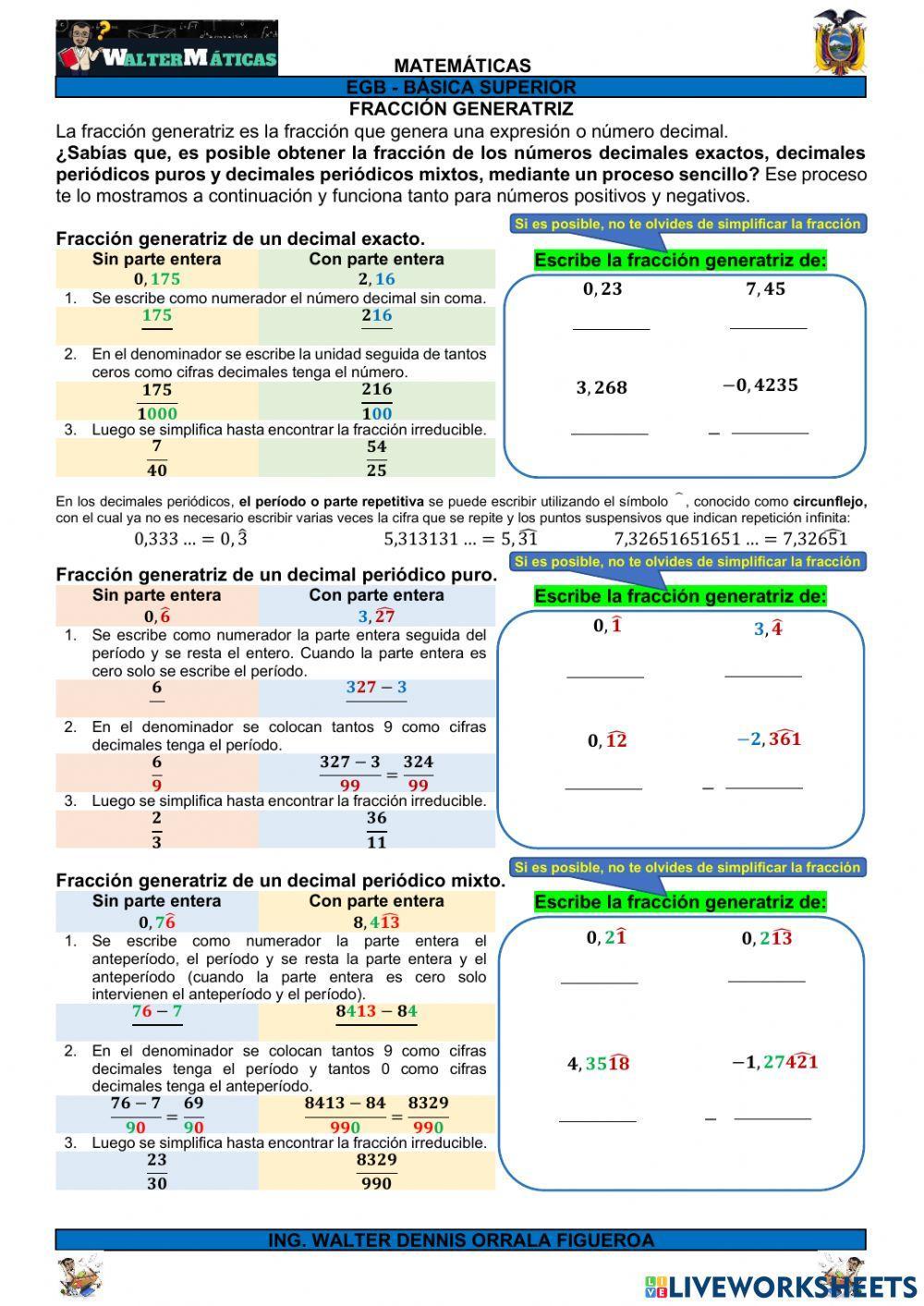 M08W14 Fracción… | Free Interactive Worksheets | 1343397