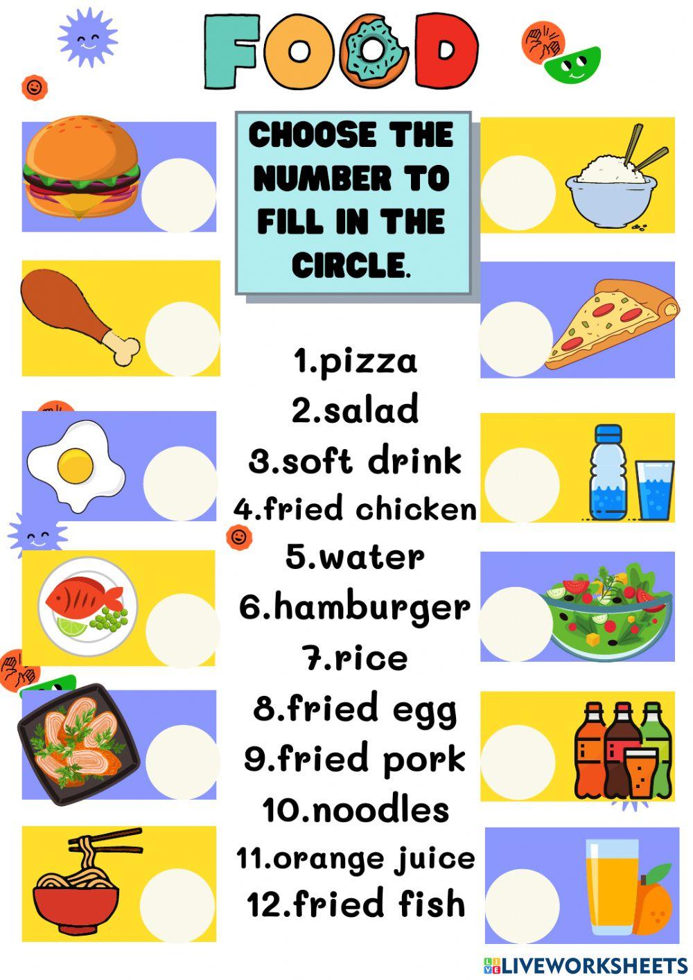 Food online exercise for Grade 3 | Live Worksheets