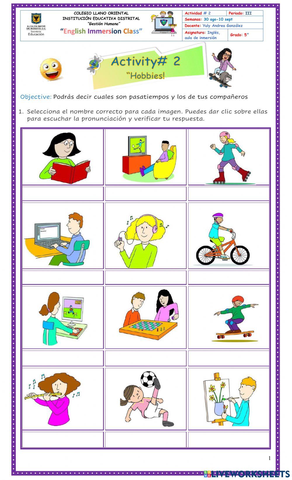 Hobbies 1343959 | YULY ANDREA GONZALEZ MENDOZA | Live