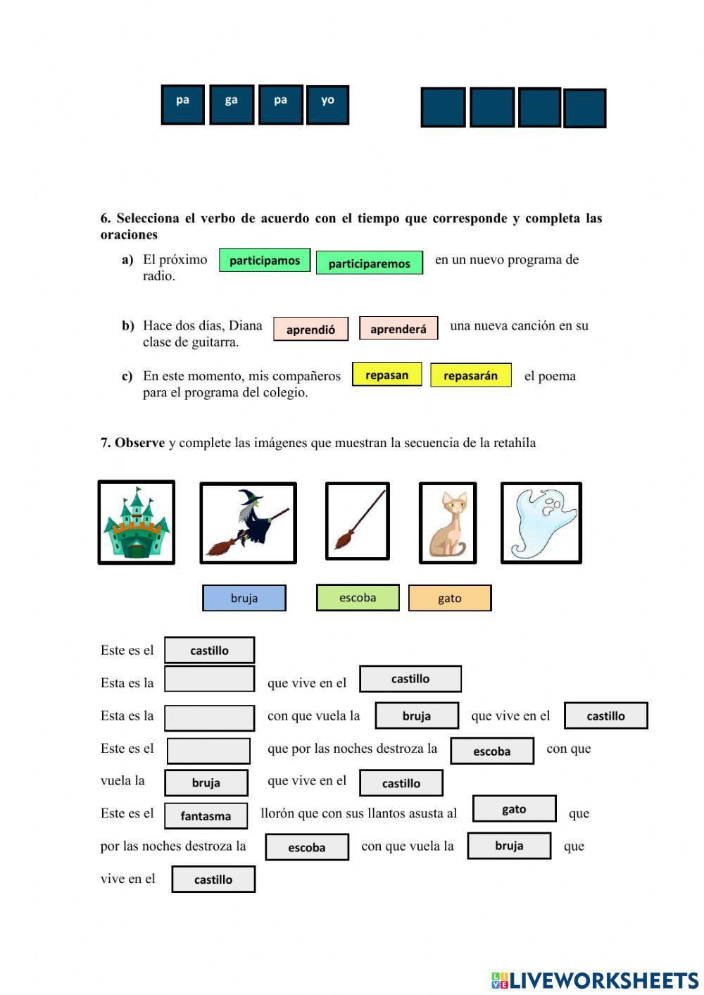 Cuestionario diagnostico 5to LyL worksheet | Live Worksheets