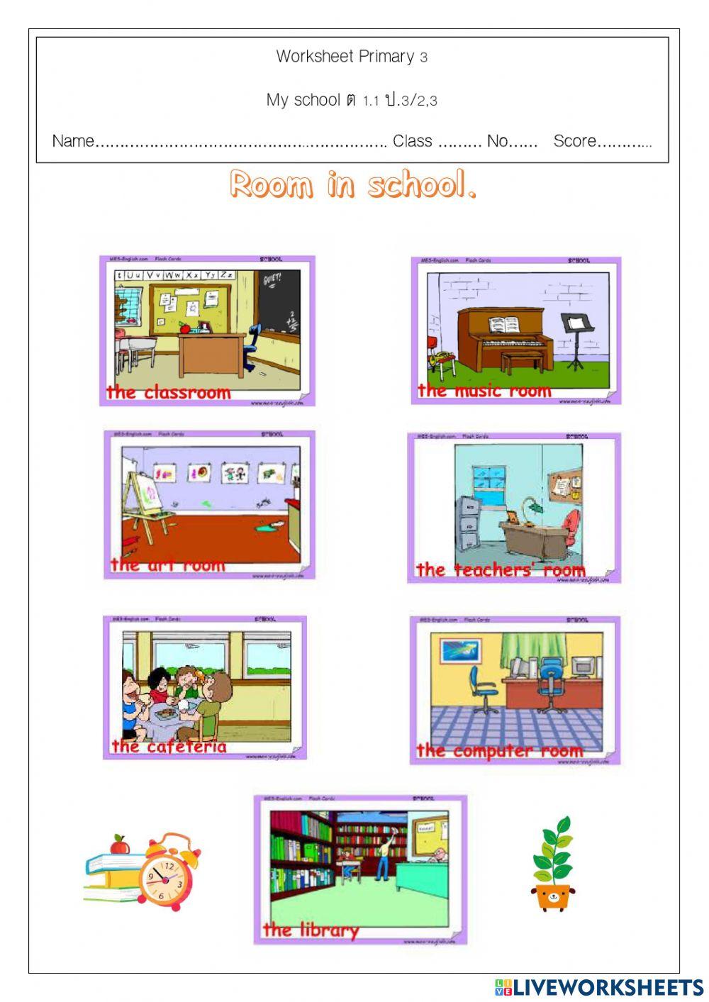 My school ป.3 worksheet | Live Worksheets