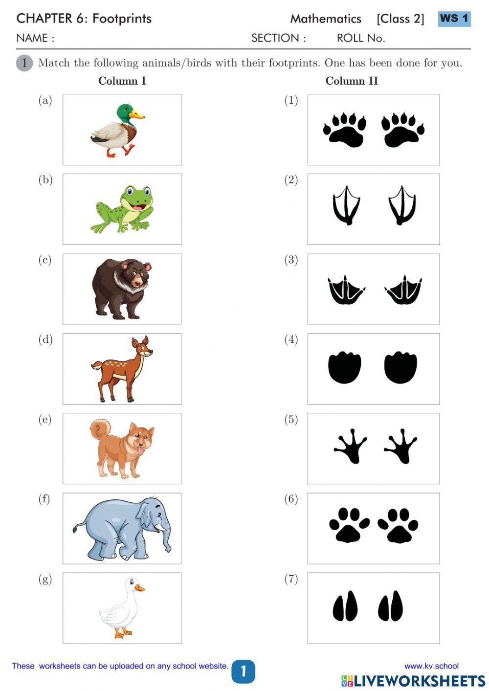 Match the following interactive activity for 3 | Live Worksheets