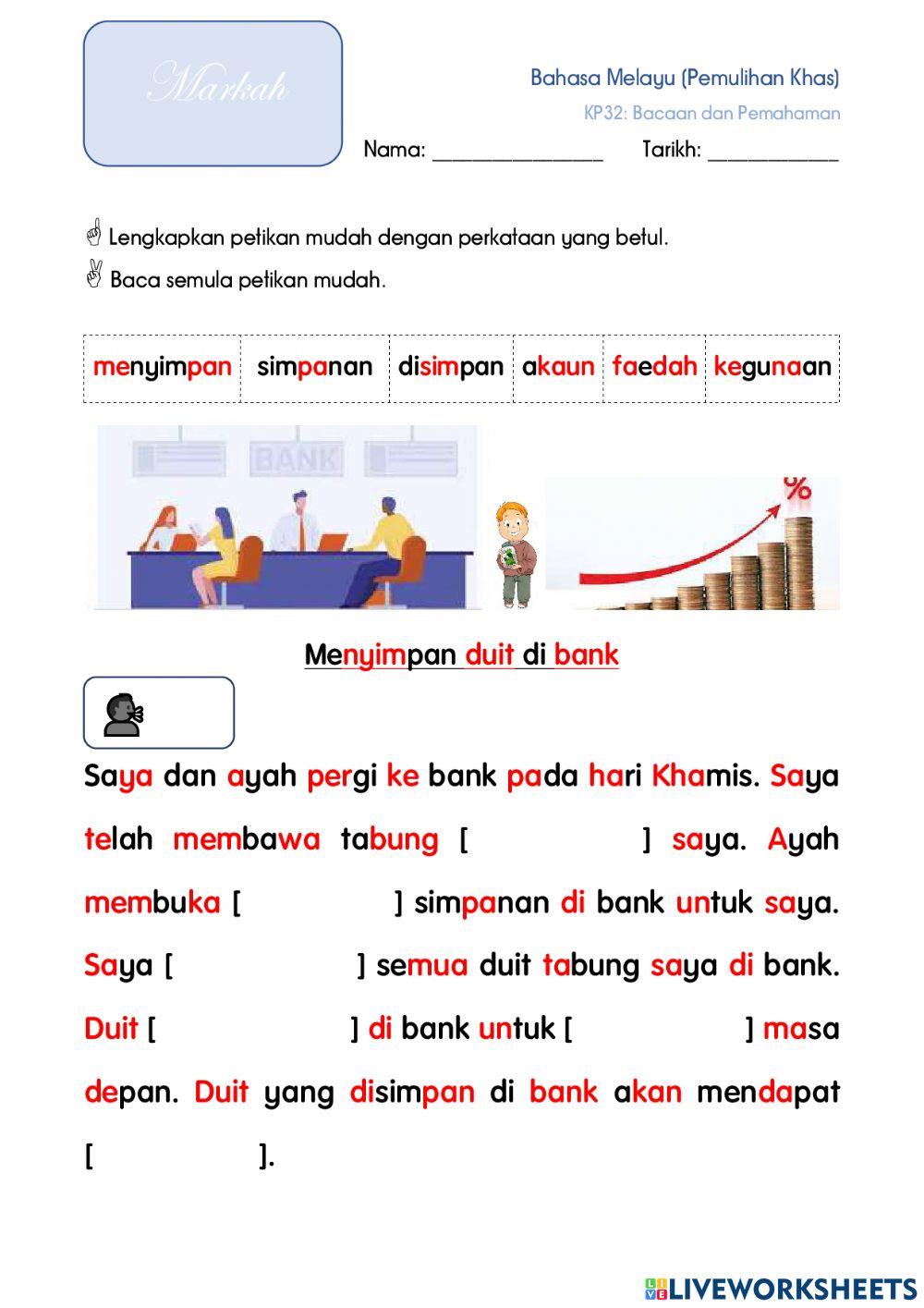 Bacaan dan Pemahaman online pdf worksheet | Live Worksheets