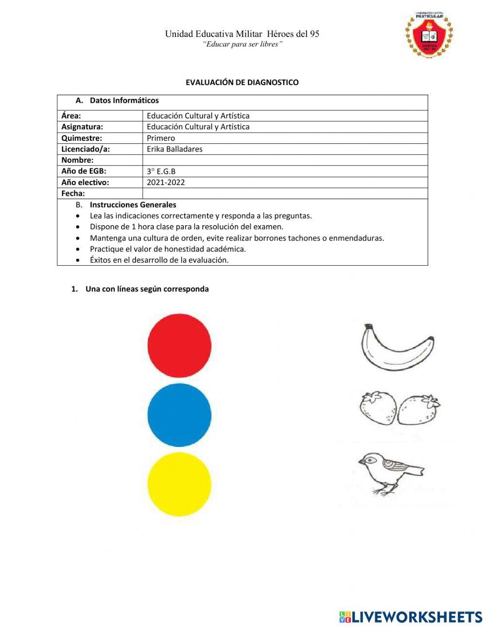 Evaluación de diagnostico interactive worksheet | Live Worksheets
