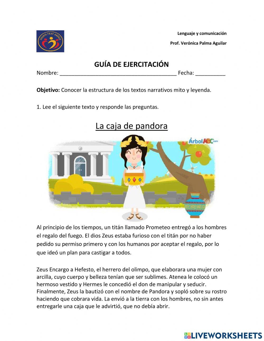 guia mito 4° online exercise for | Live Worksheets