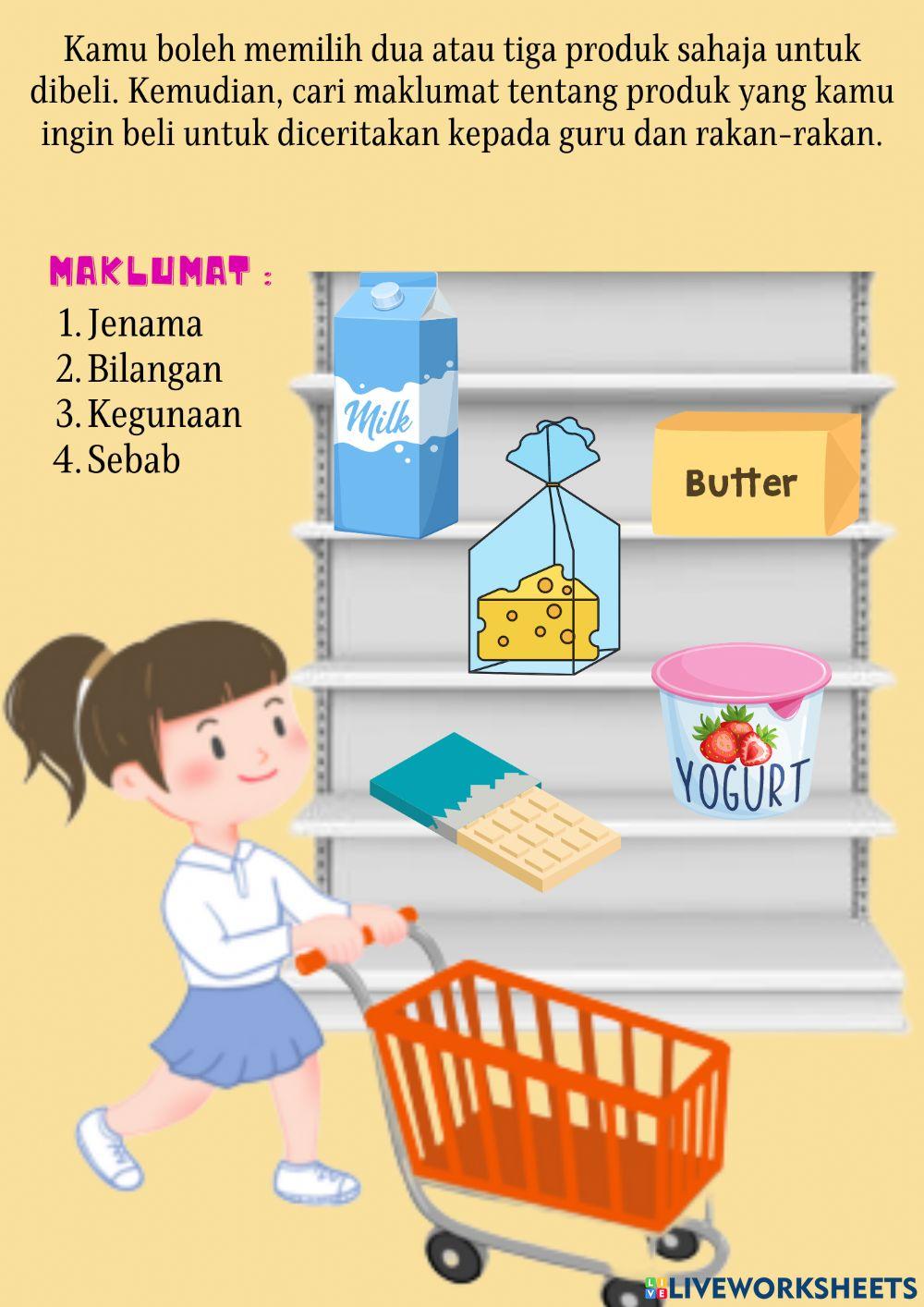 Membeli Produk Tenusu worksheet | Live Worksheets