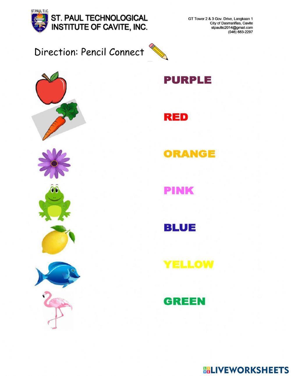 Look and match interactive worksheet for KINDERGARTEN | Live Worksheets