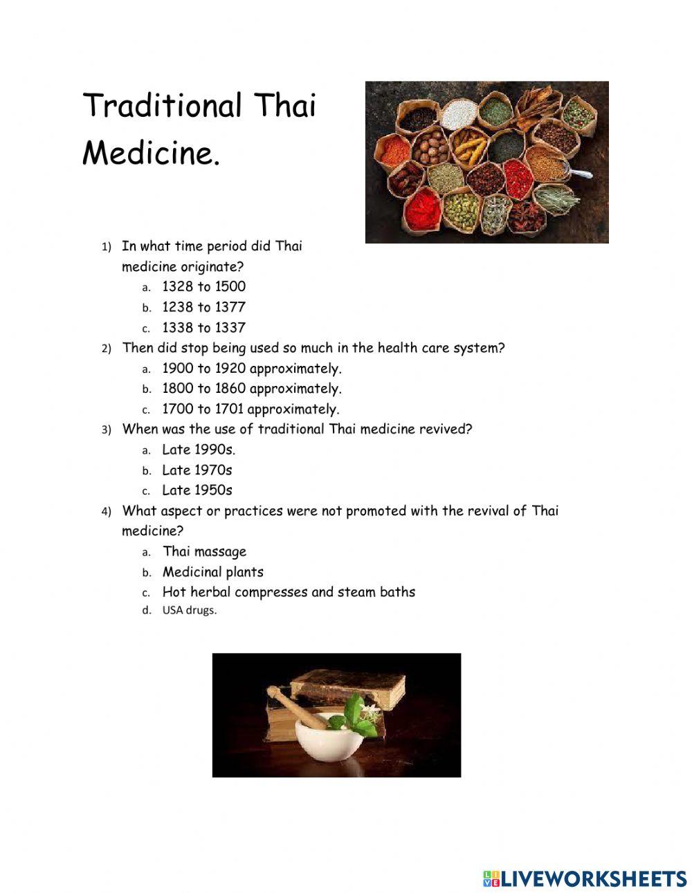 Traditional Tha… | Free Interactive Worksheets | 1416208