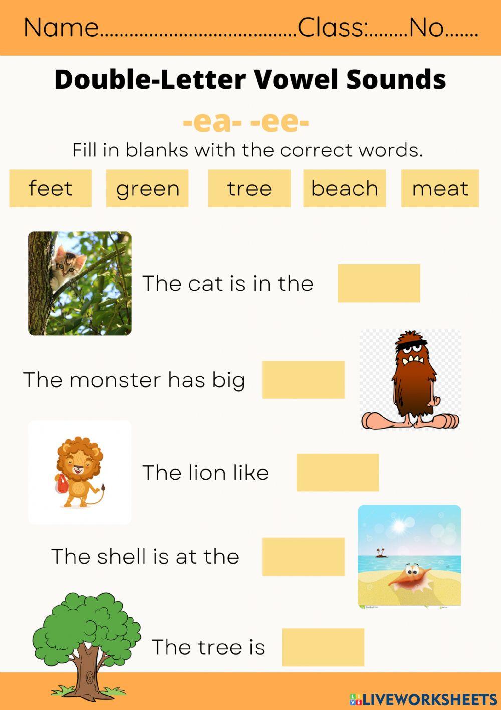 Double letters vowel Sound ee,ea | KruFonThipraksa