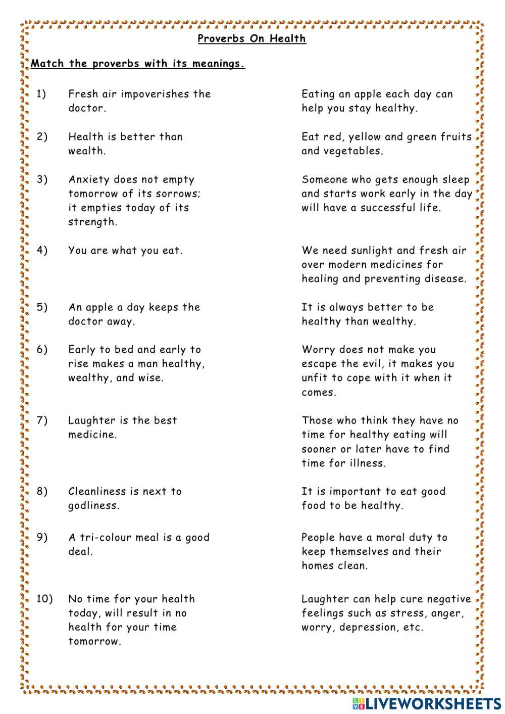Proverbs 6719404 | NithiVicky | Live Worksheets