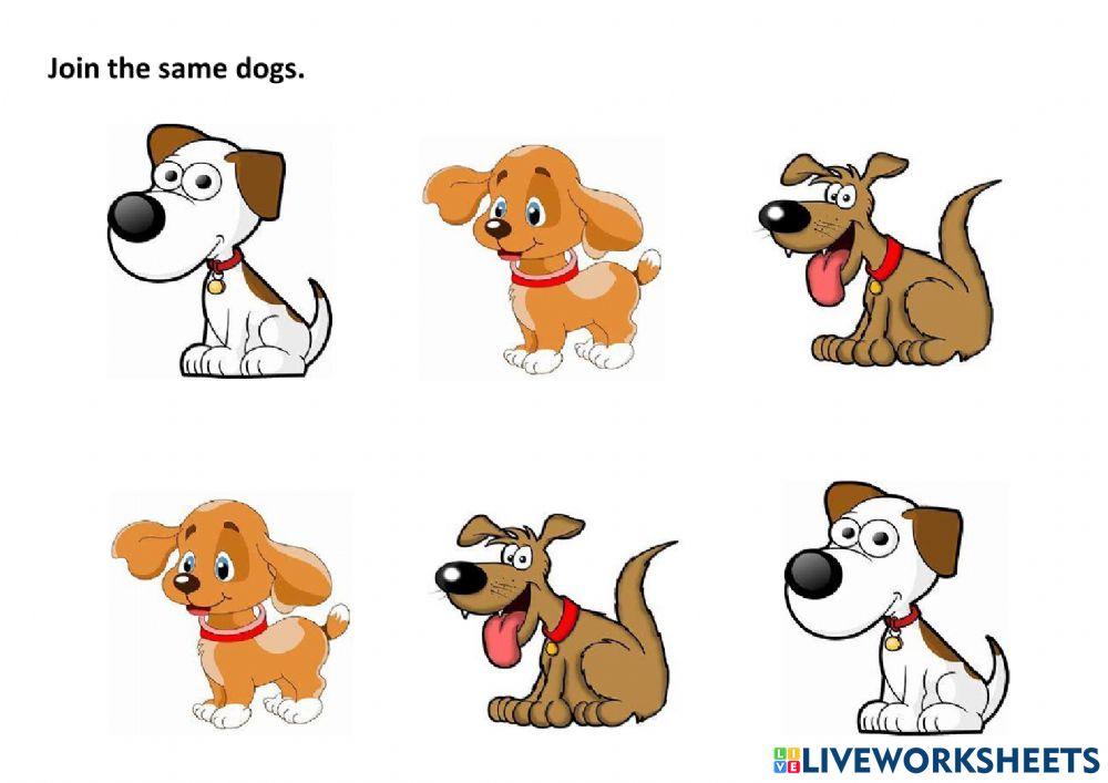 Join the same dog worksheet | Live Worksheets