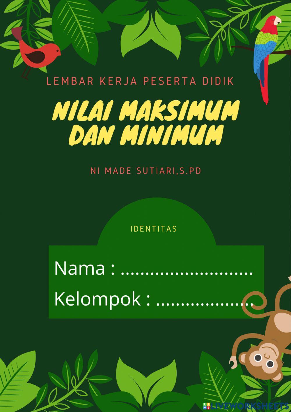 Nilai Maksimum dan Minimum worksheet | Live Worksheets