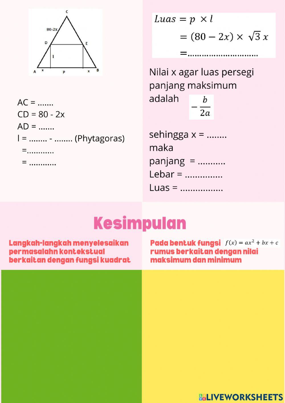 Nilai Maksimum dan Minimum worksheet | Live Worksheets