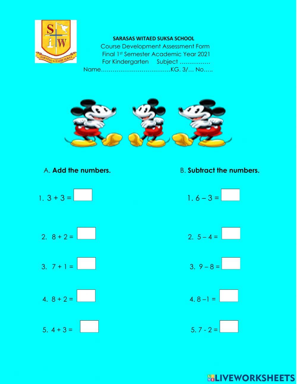 Addition And Subtraction Worksheet For Kg 3 Live Worksheets addition-and-subtraction-worksheet-for-kg-3-live-worksheets