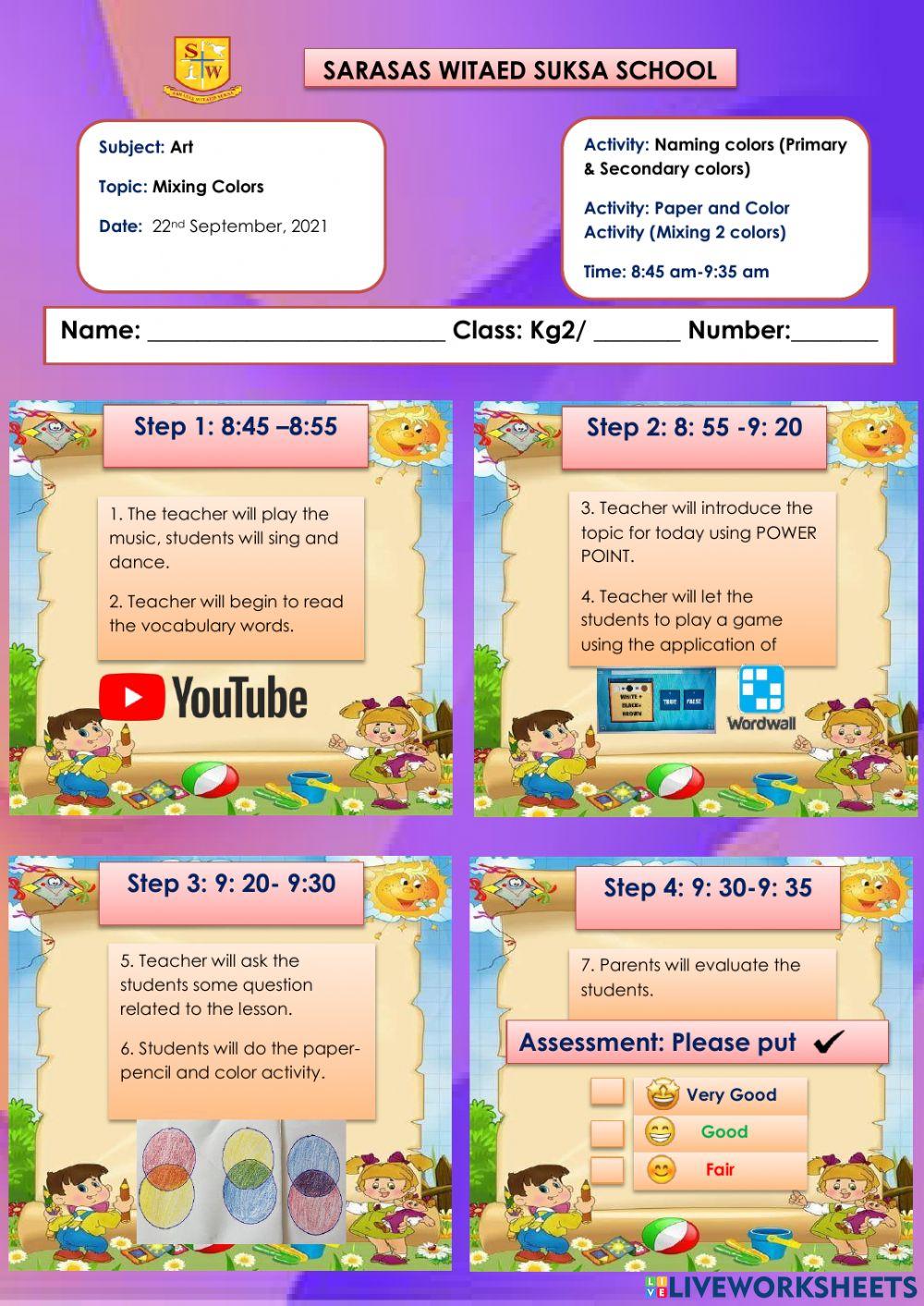 Mixing Colors activity | Live Worksheets