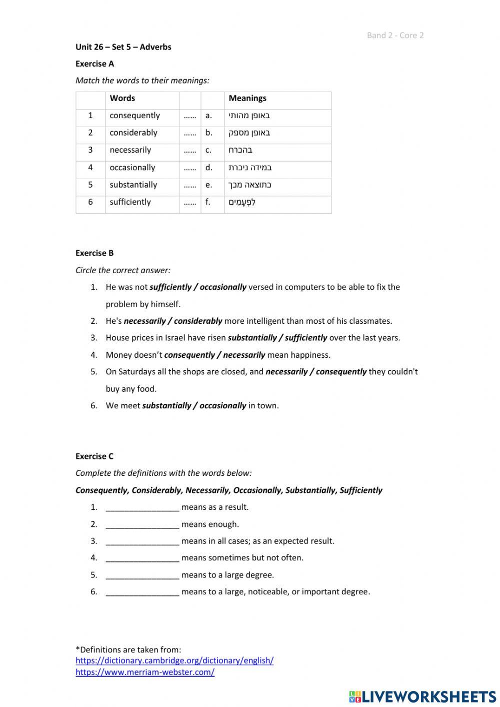Band 2 (Core 2) - Unit 26 - Set 5 1417917 | nataliaps1971