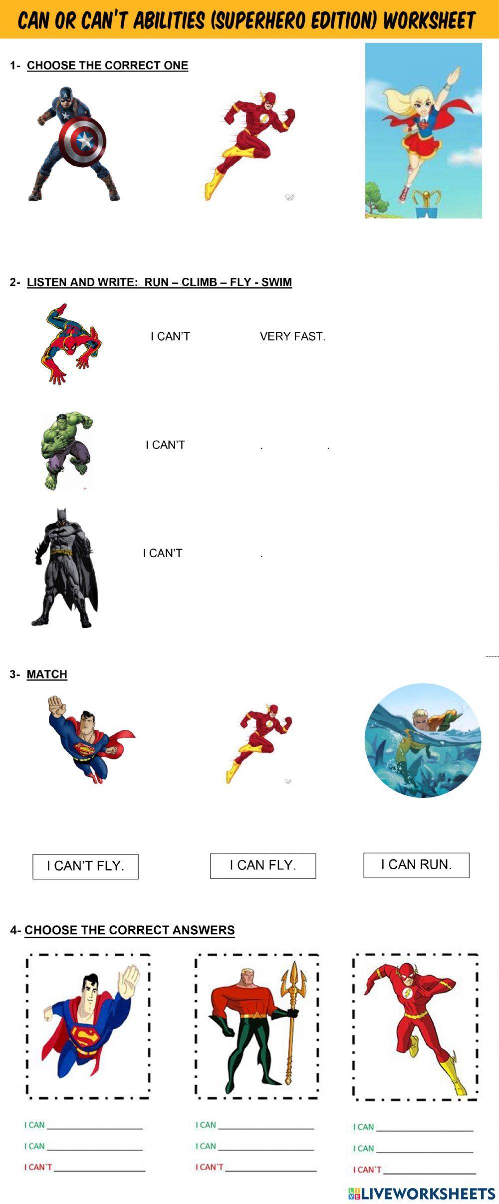 Year 2 - Unit 8: The Robot (Abilities - Superheroes) worksheet | Live ...
