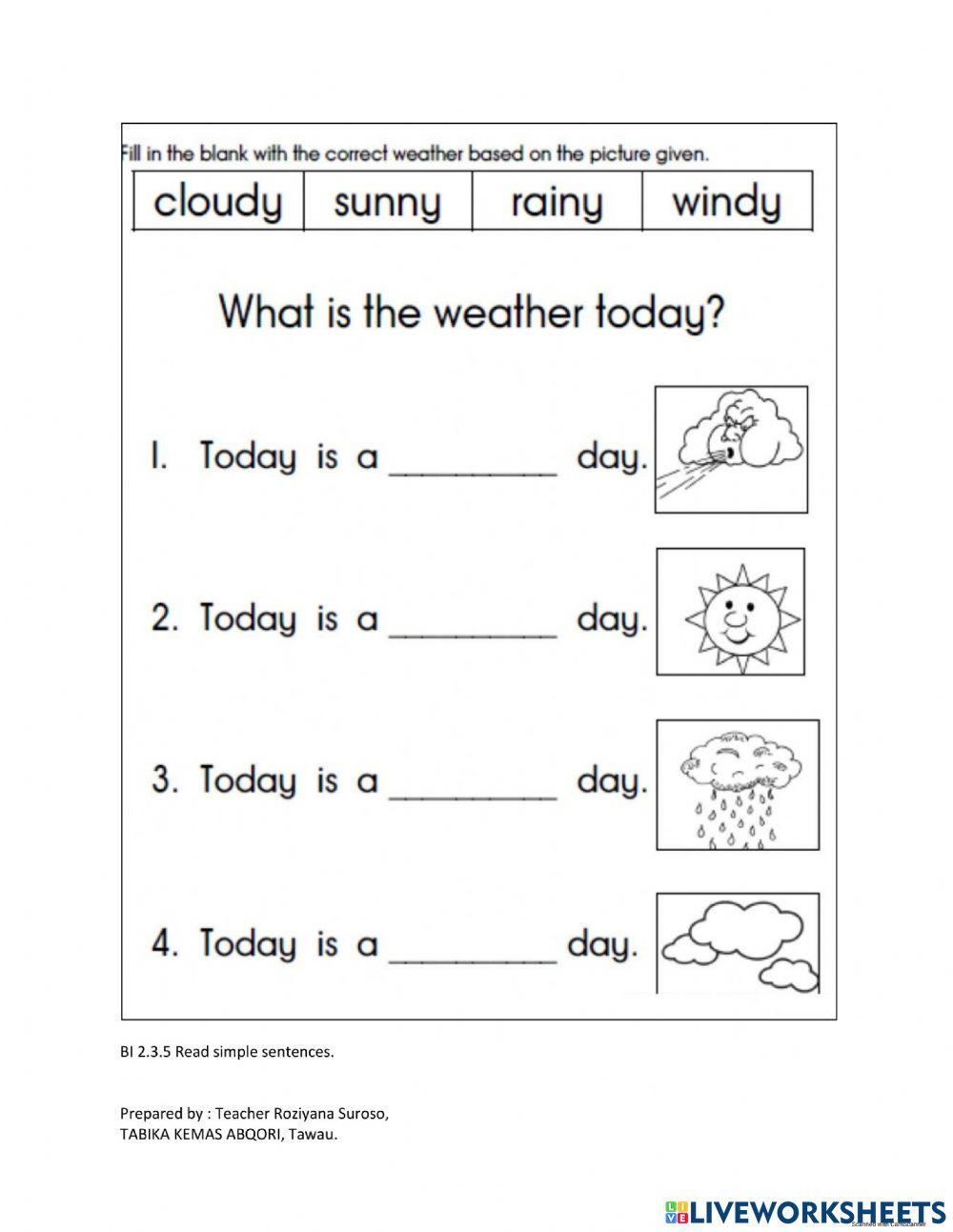 Weather online exercise for pra | Live Worksheets