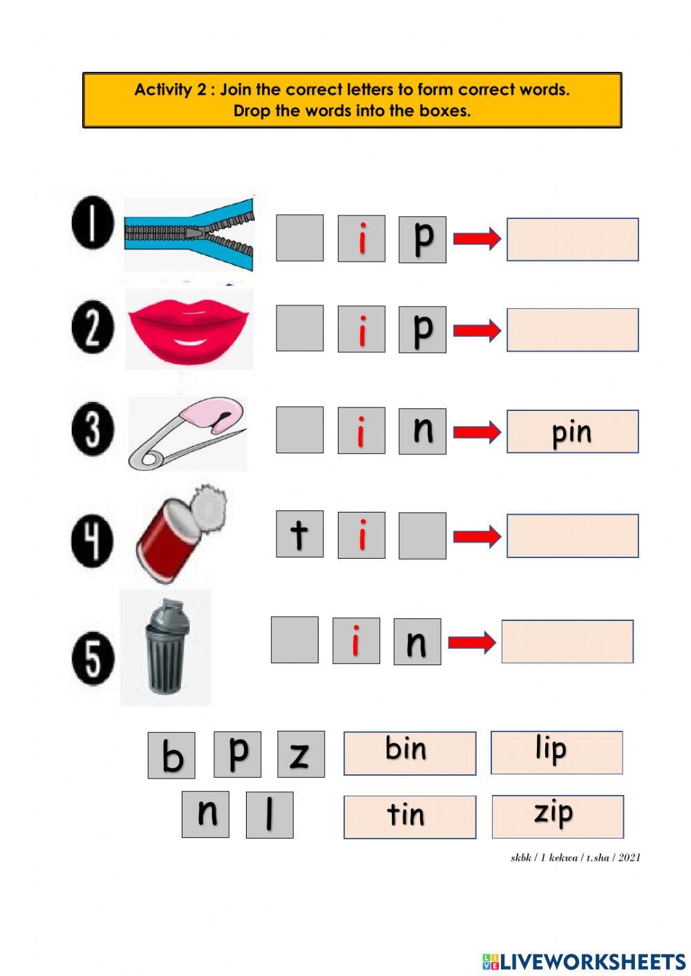 Phonis -i- sound worksheet | Live Worksheets