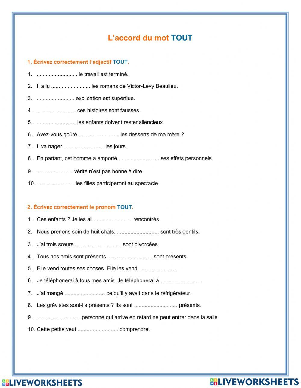 TOUT 6719955 | Danny9077 | Live Worksheets