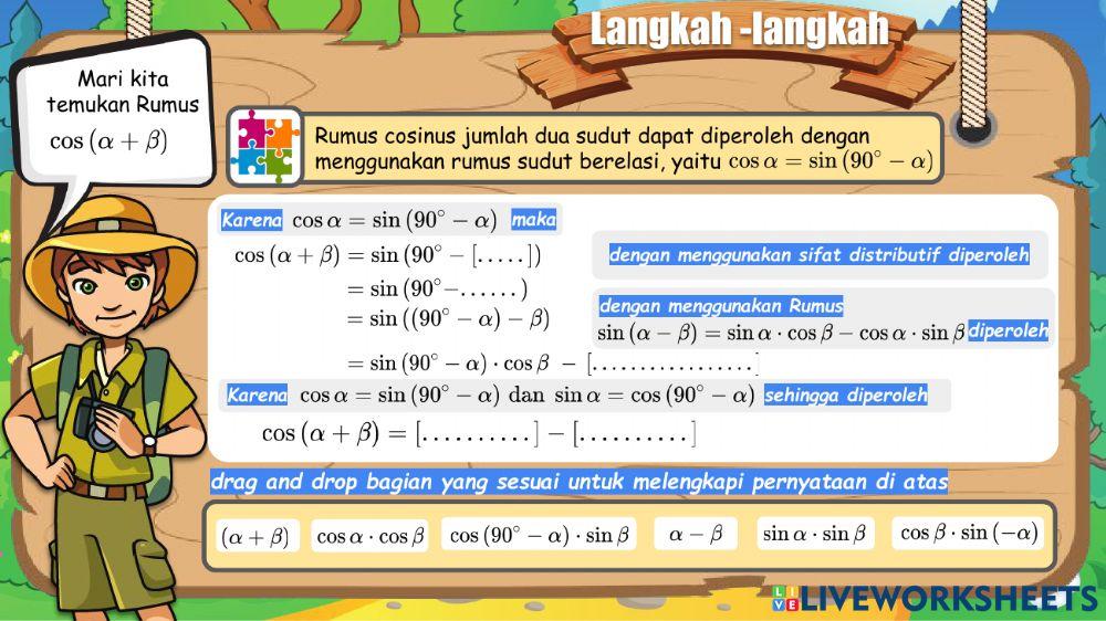 Rumus Jumlah Cosinus worksheet | Live Worksheets