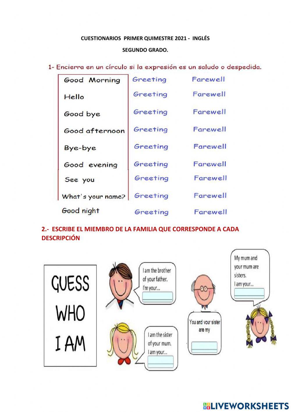 English test 2nd grade interactive worksheet | Live Worksheets