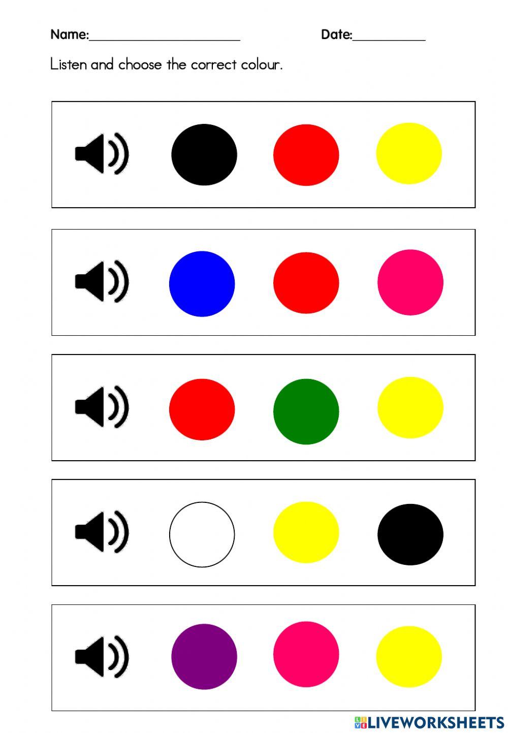 Topic 2: My colours worksheet | Live Worksheets