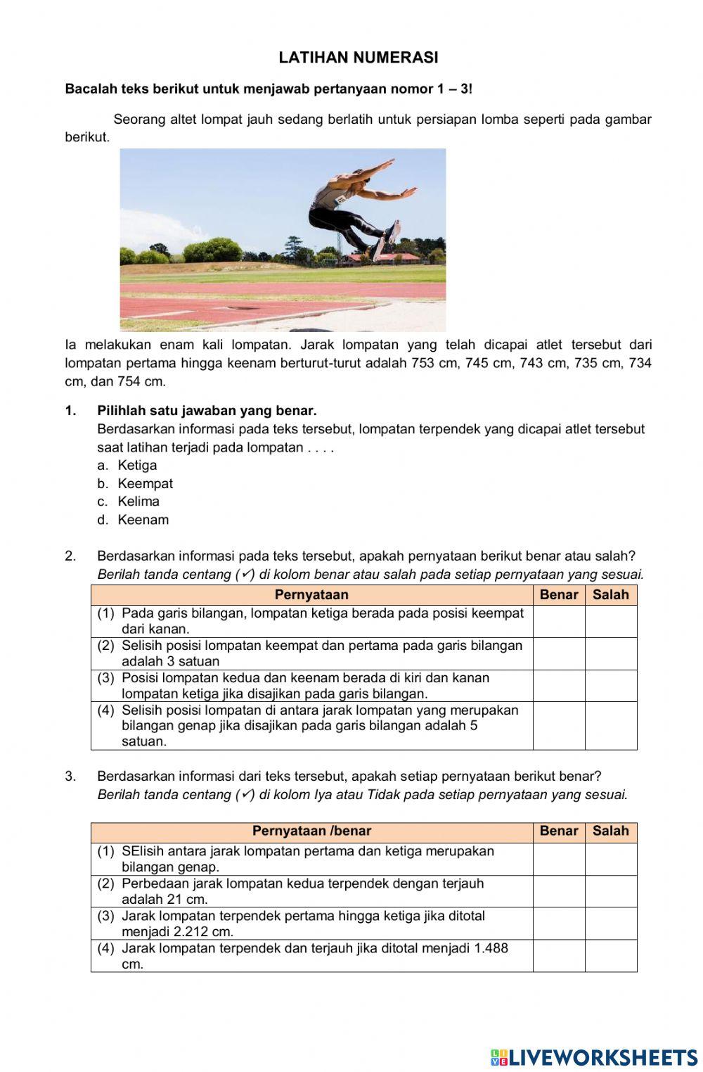 Numerasi SD | Tri Nuladani | Live Worksheets