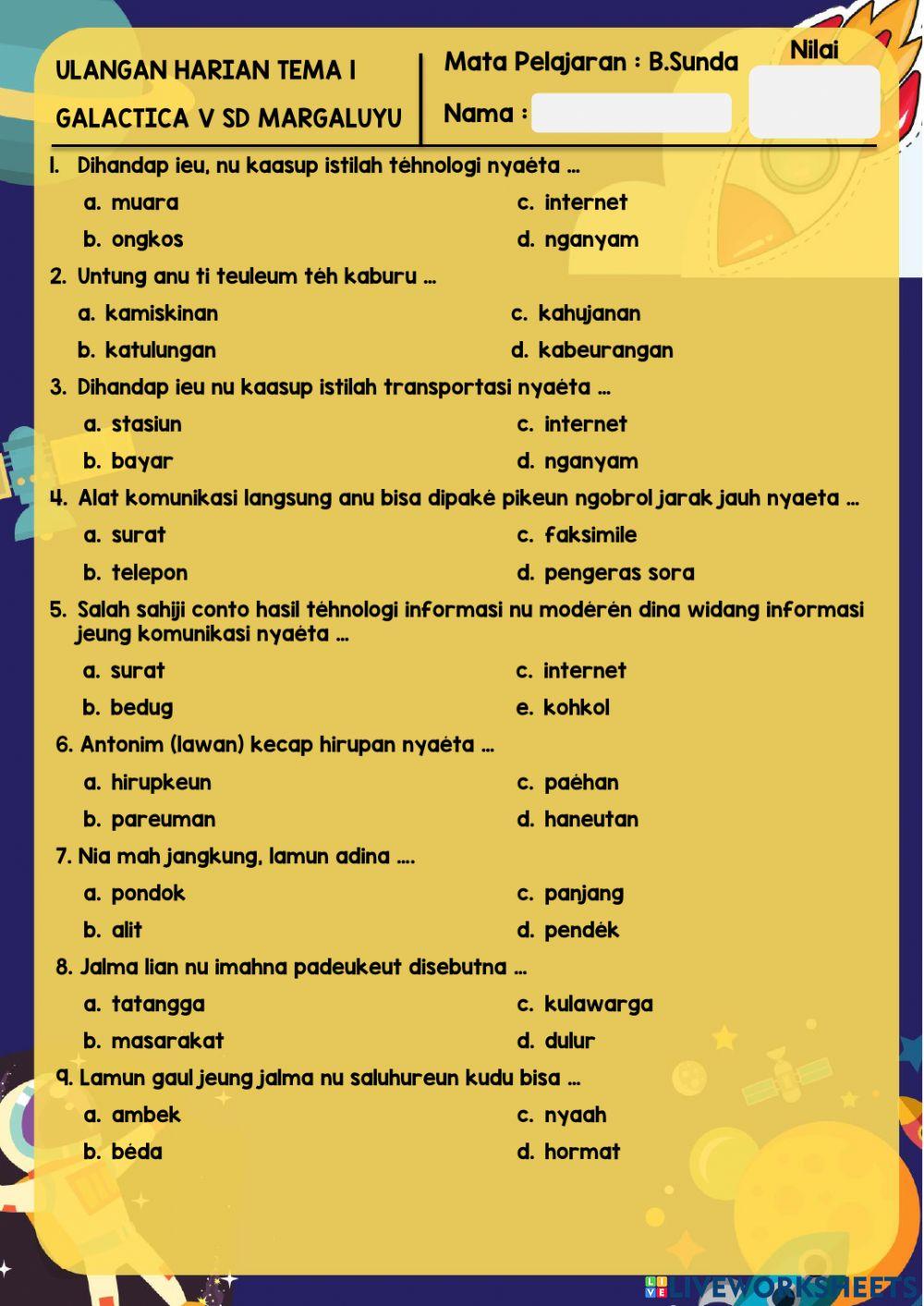 1420949 | Ulangan harian basa sunda | Gina Mustika