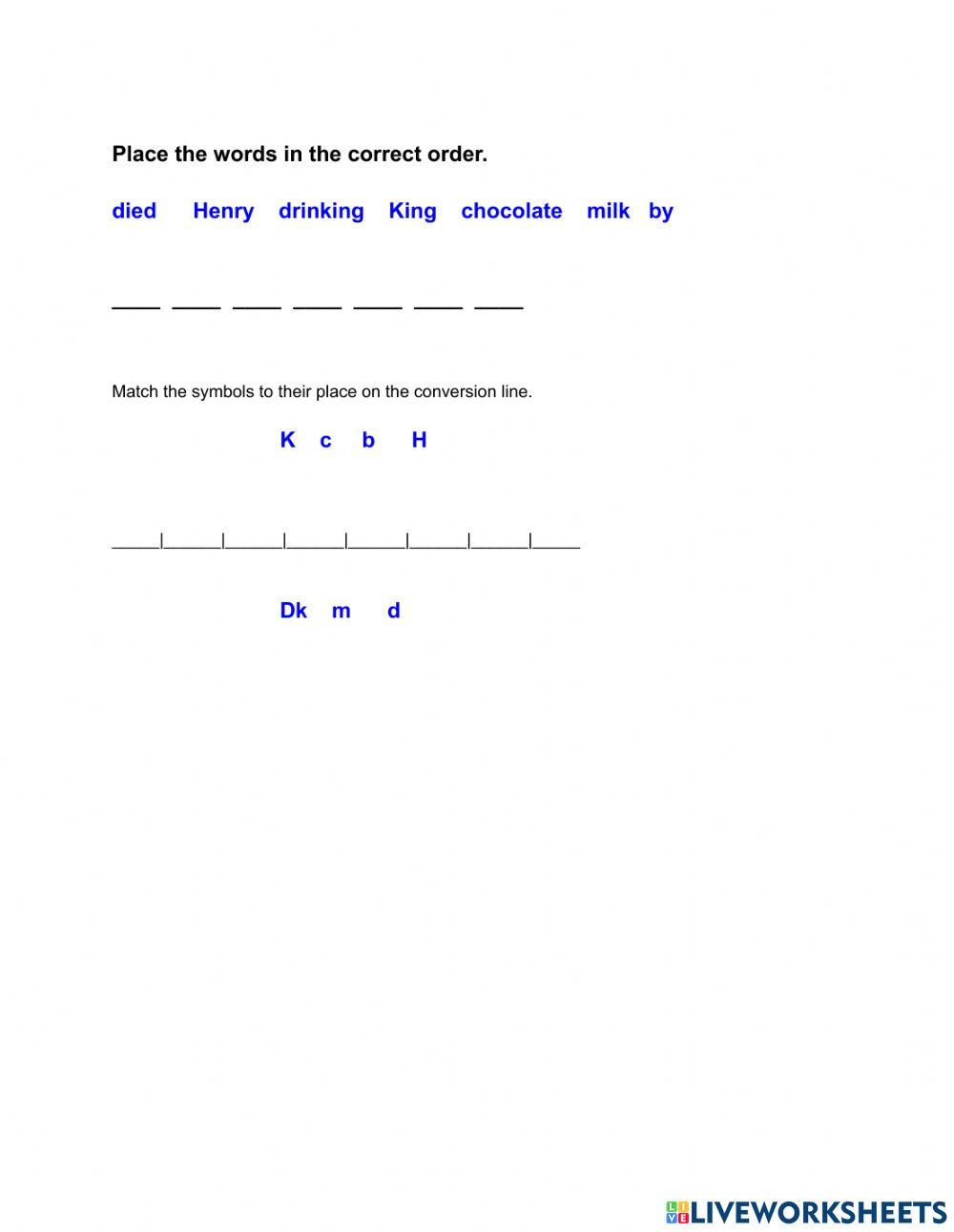 SI conversion line practice worksheet | Live Worksheets