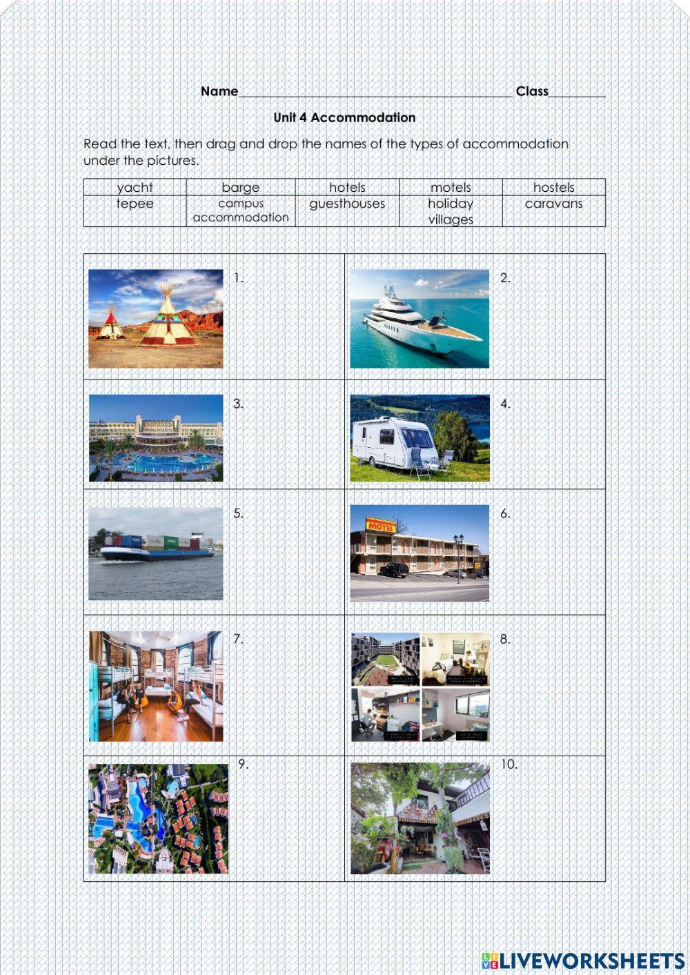 1421464 | Accommodation | T.Palm | LiveWorksheets