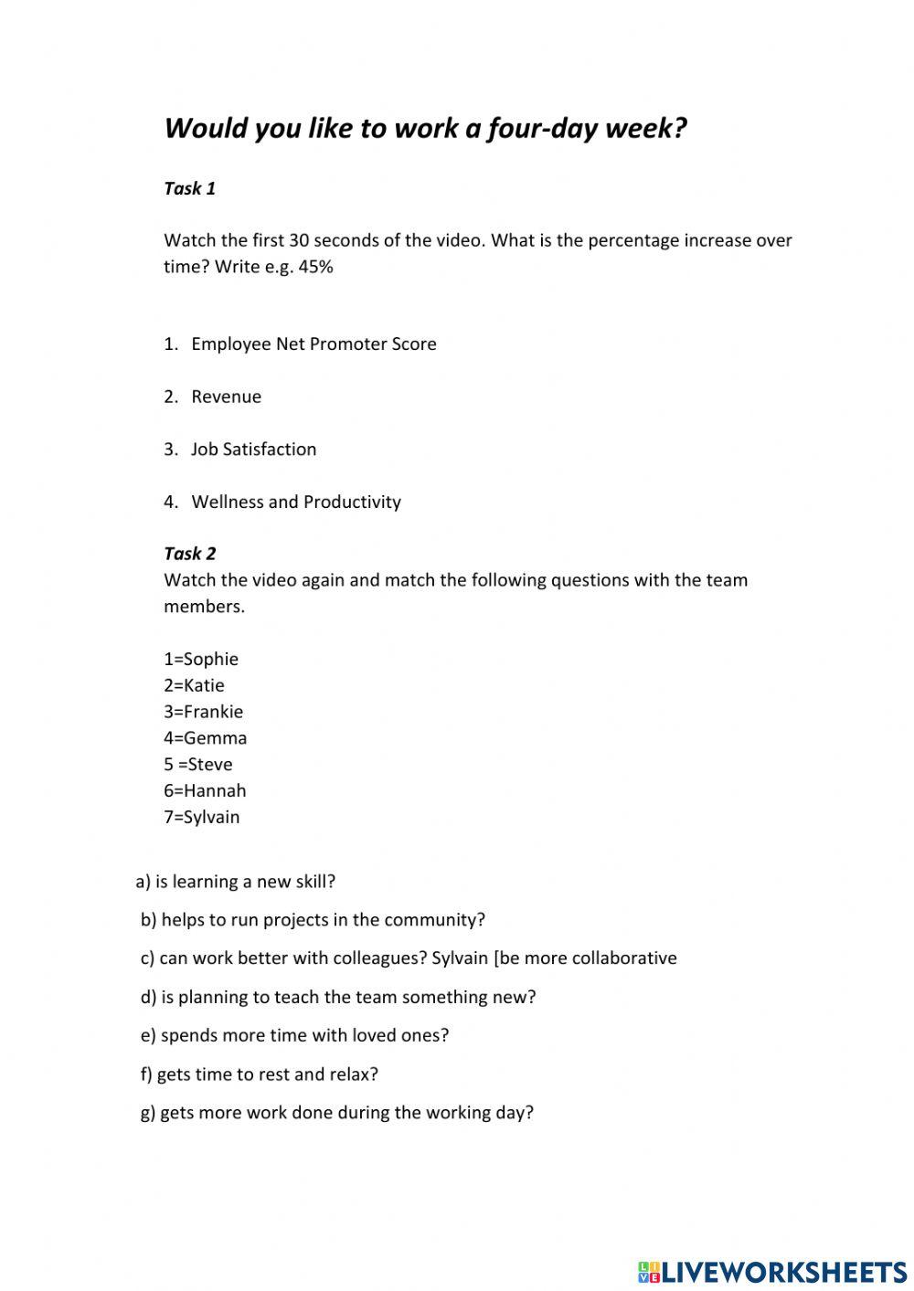 Would you like to work a four-day week? 1421444 | Csilla