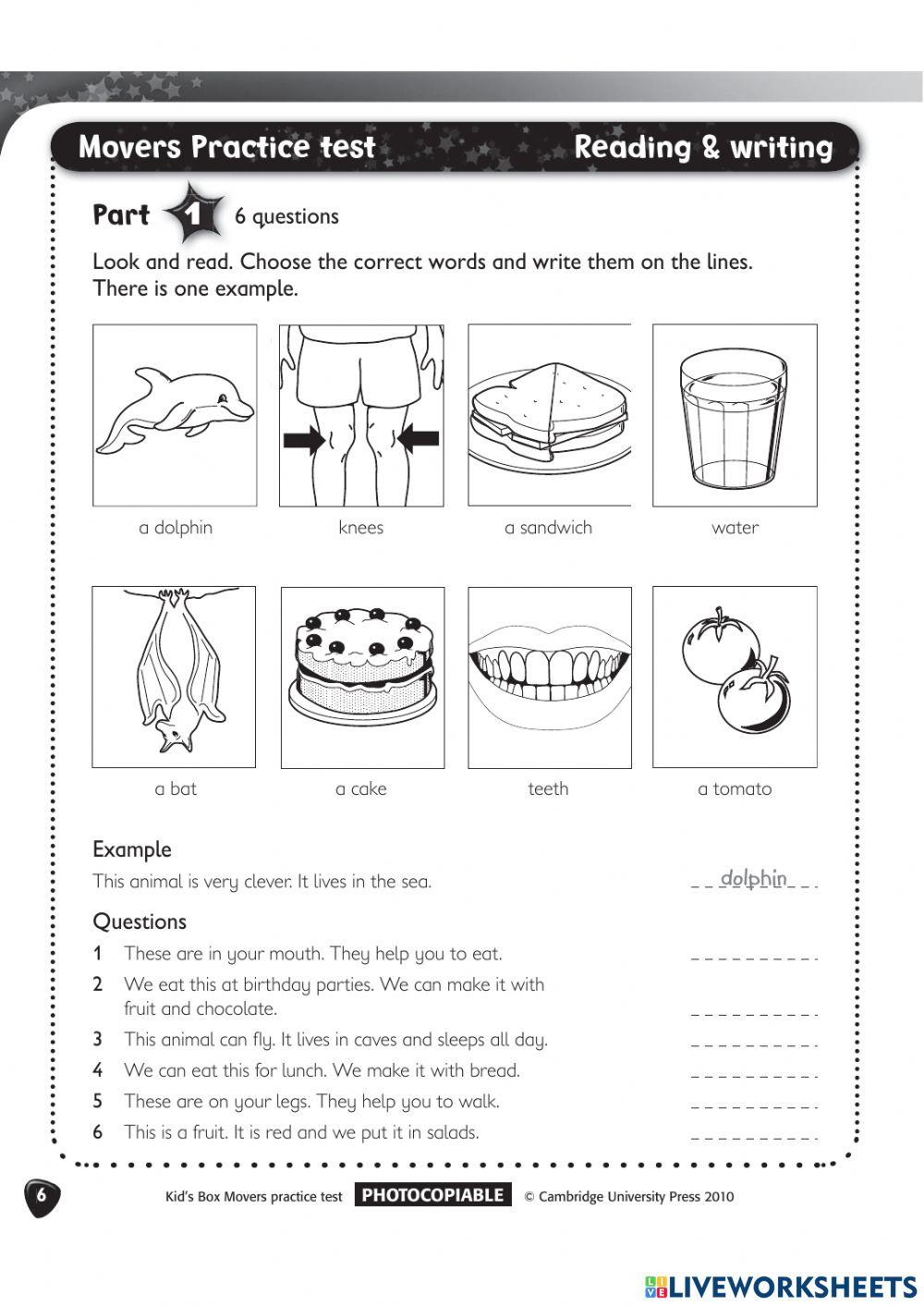 MOVERS PRACTICE | Free Interactive Worksheets | 3401937