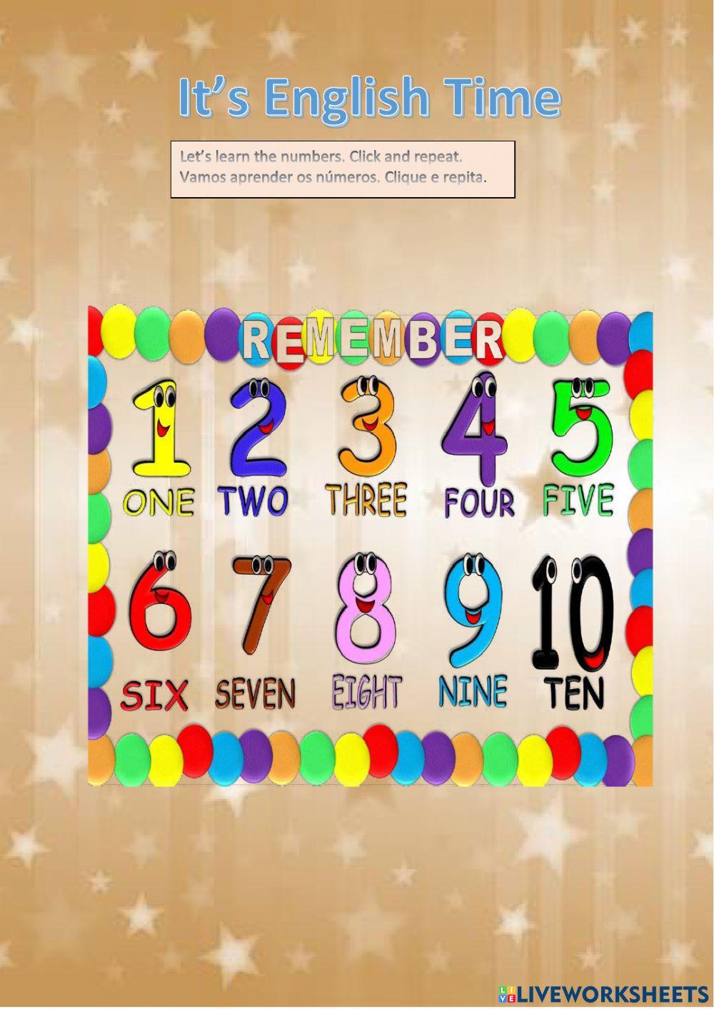 Numbers listening 1 to 10 worksheet | Live Worksheets