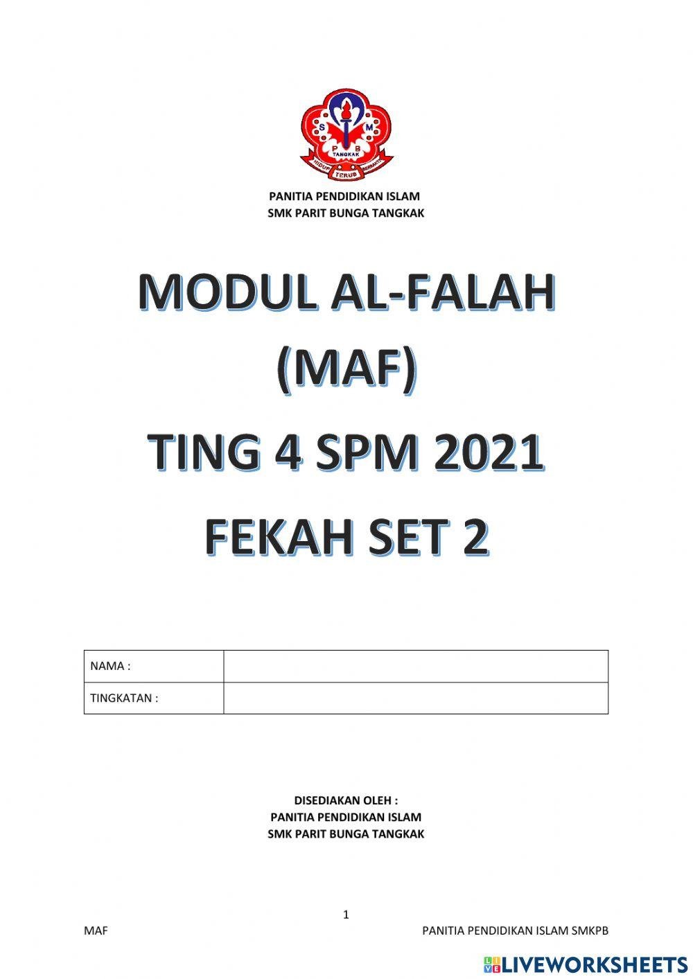 Modul maf fekah set 2 worksheet | Live Worksheets