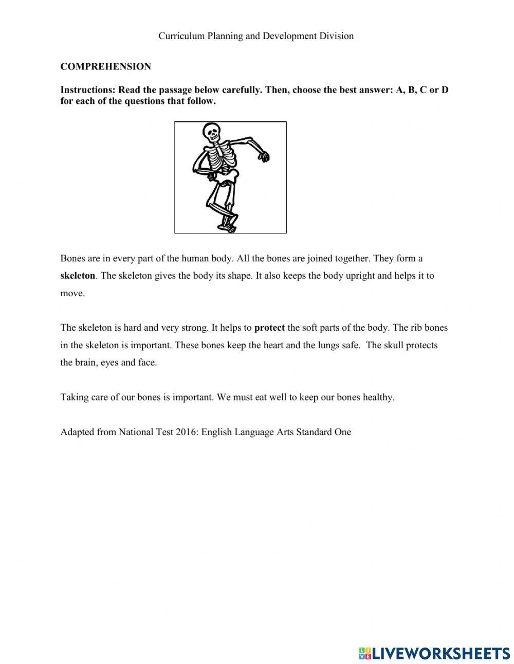 Comprehension MOE 5174185 | MarisaM6 | LiveWorksheets