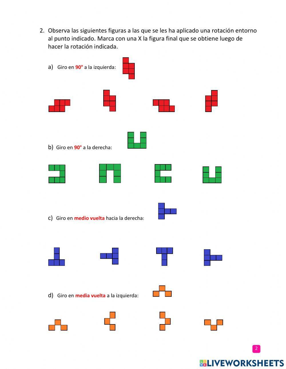 Hoja De Trabajo Sobre Rotación De Formas