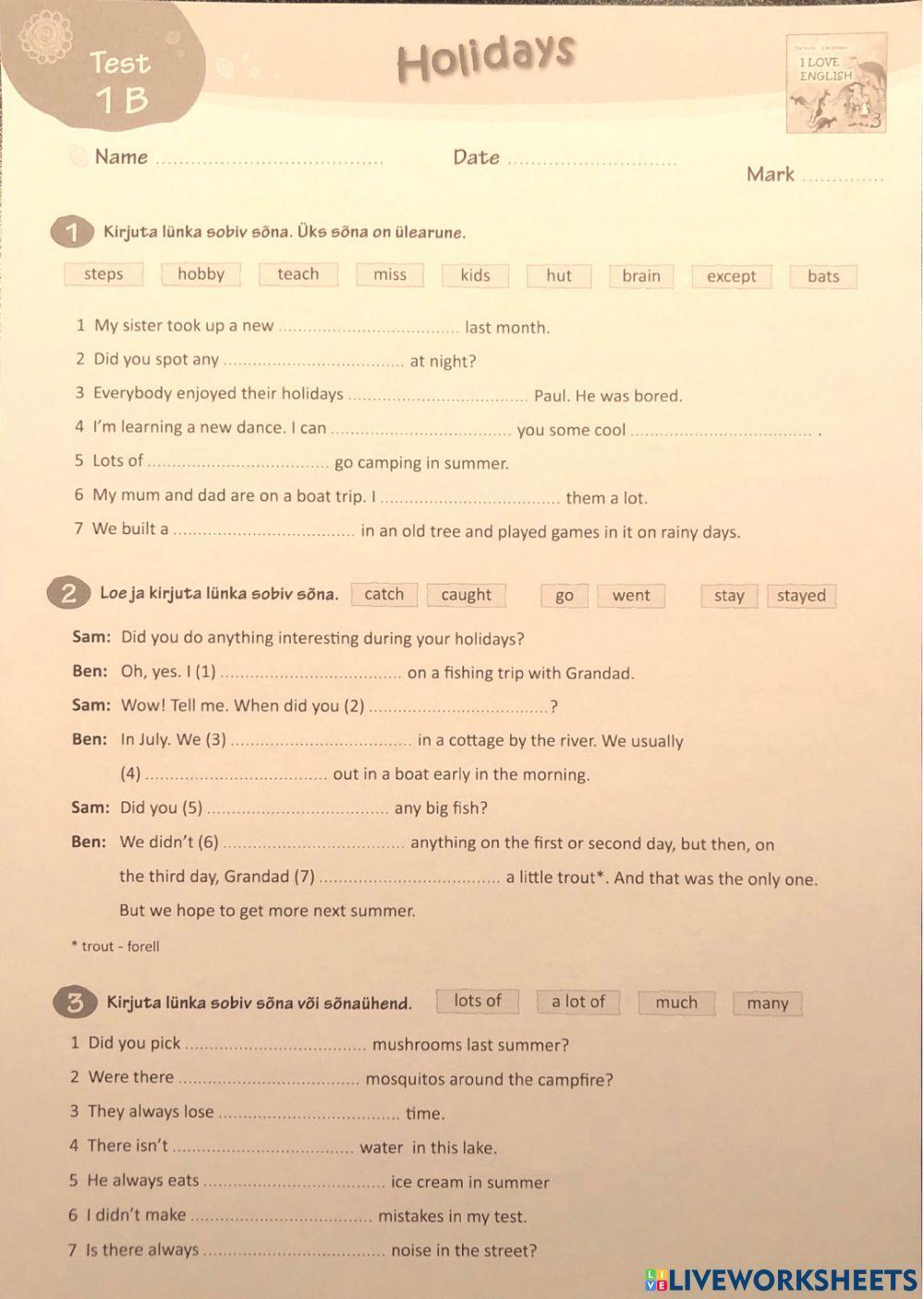 Form 5, test Unit 1B online exercise for | Live Worksheets