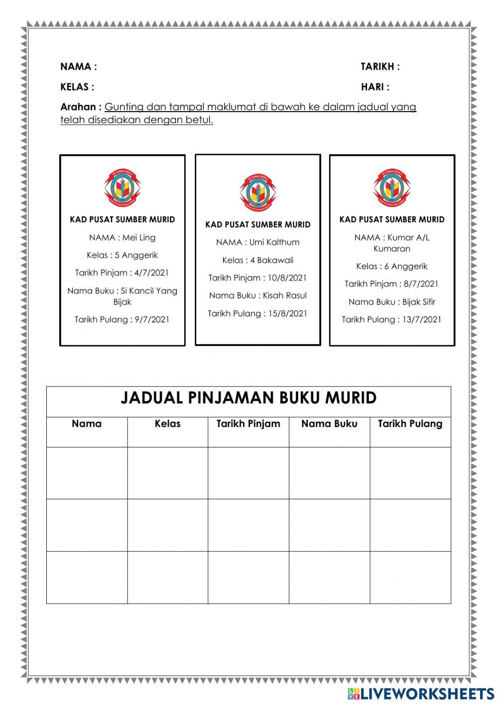 Tmk tahun 5 kssrpk : unit 4 (membina pangkalan data) worksheet | Live ...