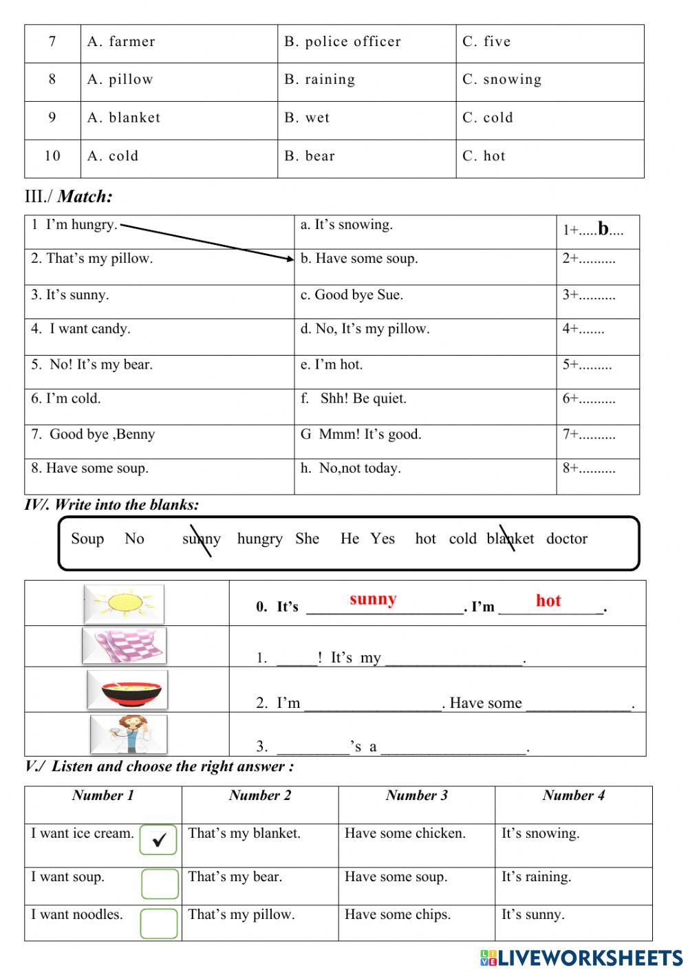 WEEK 1- REVIEW 1- TINY 1B interactive worksheet | Live Worksheets