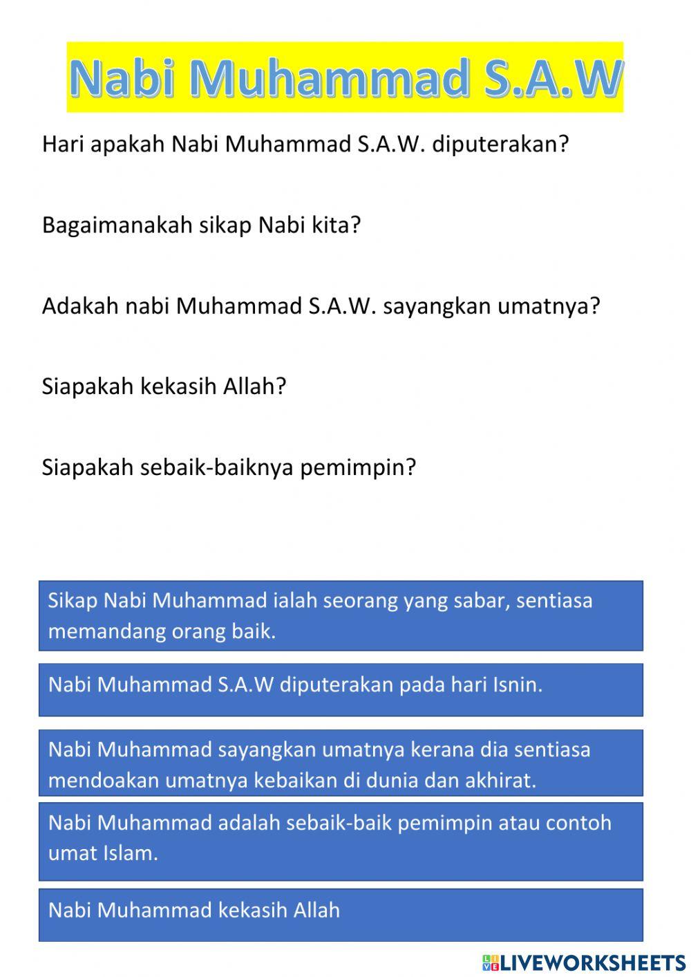 maulud nabi Muhammad SAW | Hasyadee | Live Worksheets