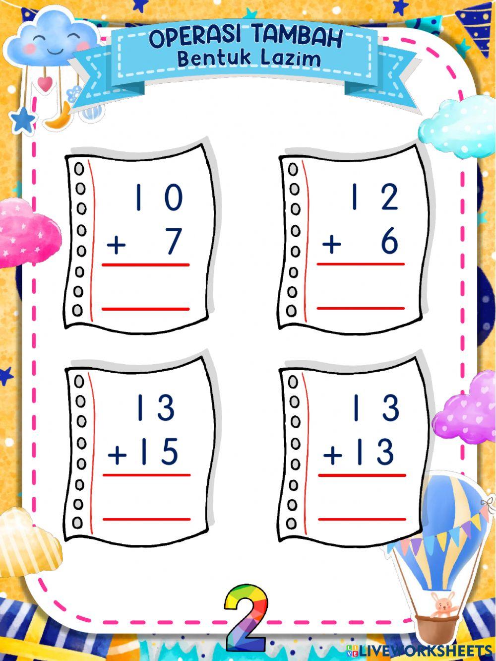 Tambah online exercise for Prasekolah | Live Worksheets