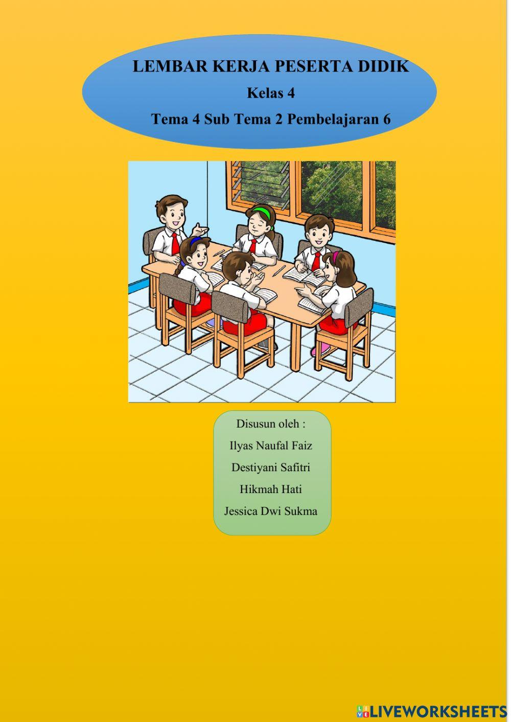 LKPD tema 4 sub tema 2 interactive worksheet | Live Worksheets