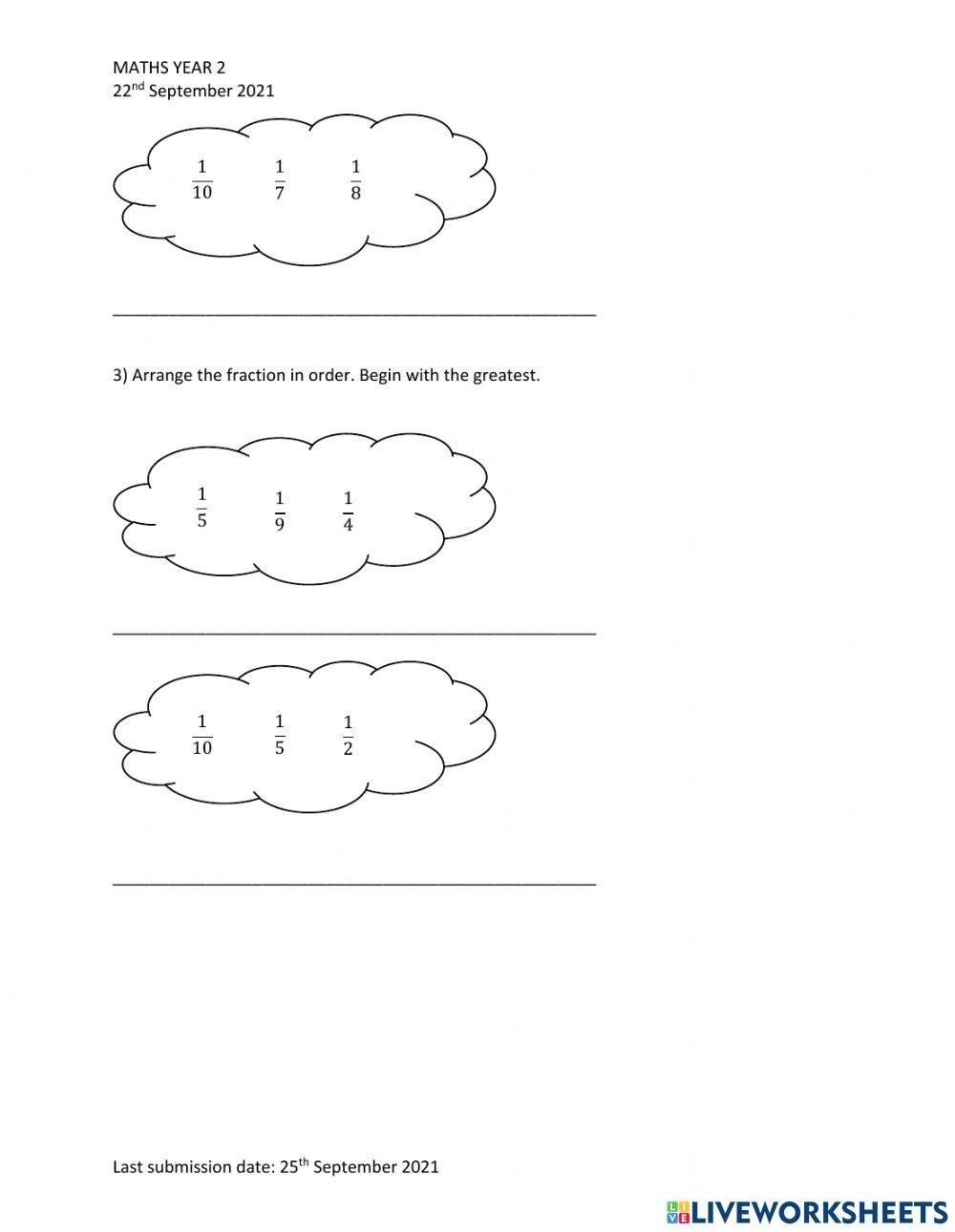 4285173 | YEAR 2 COMPARING - ORDERING FRACTIONS