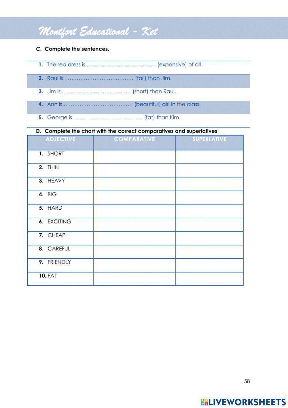 KET GRAMMAR UNIT 6 5175394 | Montfort Educational School
