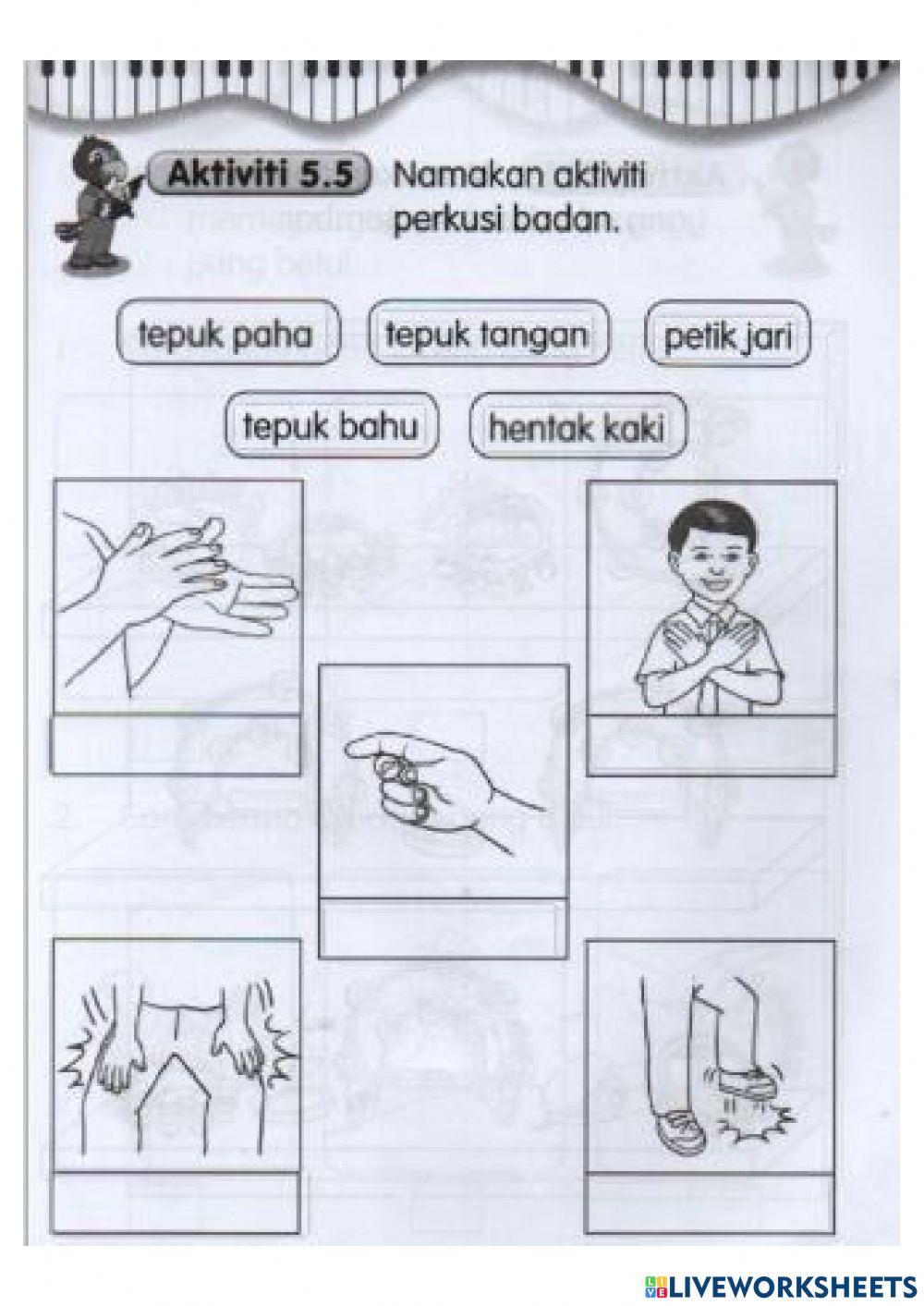 Perkusi badan online exercise for TAHUN 1 | Live Worksheets