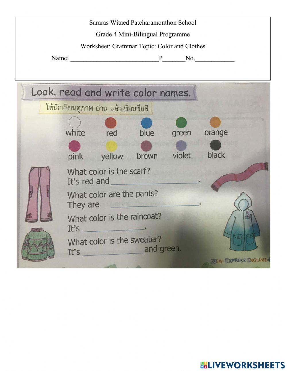 Color activity for 4 | Live Worksheets